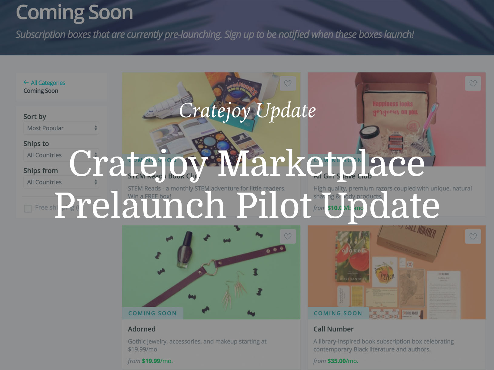 Update from the Road: Cratejoy's Prelaunch Program Pilot - Cratejoy